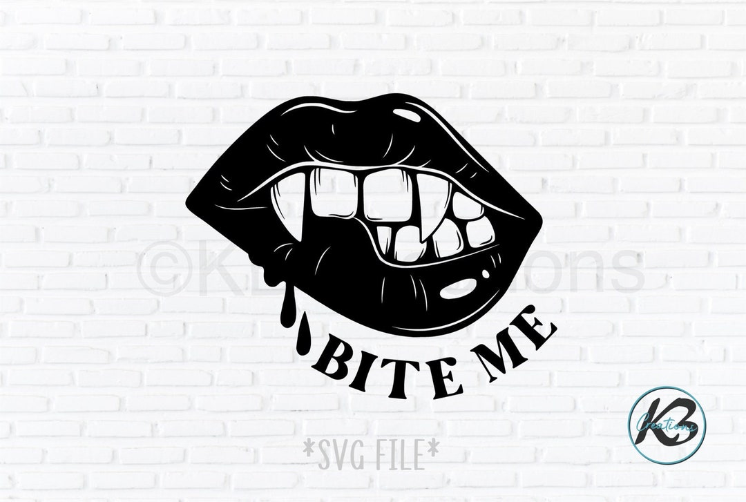 Bite Me SVG Halloween Fangs Shirt SVG - Etsy