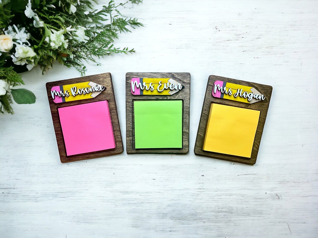 Teacher Sticky Note Holder, Personalized Teacher Gift, Teacher ...