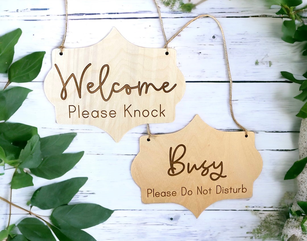 Welcome Please Knock Sign, Busy Do Not Disturb Sign, Office Door Sign ...