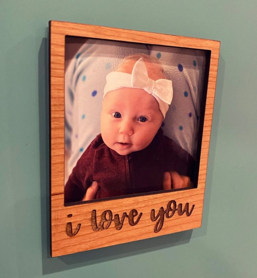 Custom Wood Polaroid Picture Frame Magnet - Etsy
