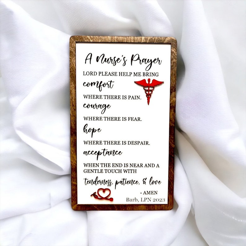 A Nurse's Prayer Sign Nurse Gift Nursing School - Etsy