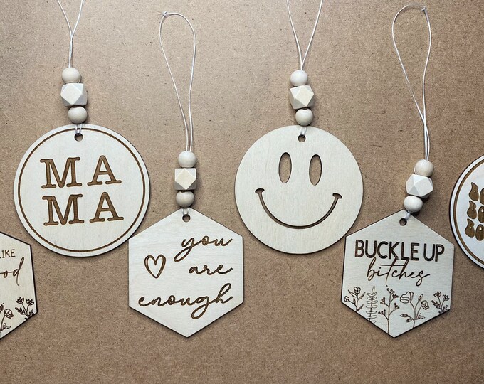 Wooden Rearview Mirror Car Charm - Etsy