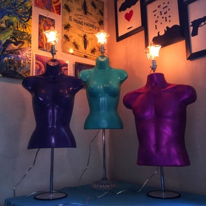Uncanny Valley Half Bust Mannequin Lamp in Fuchsia With - Etsy