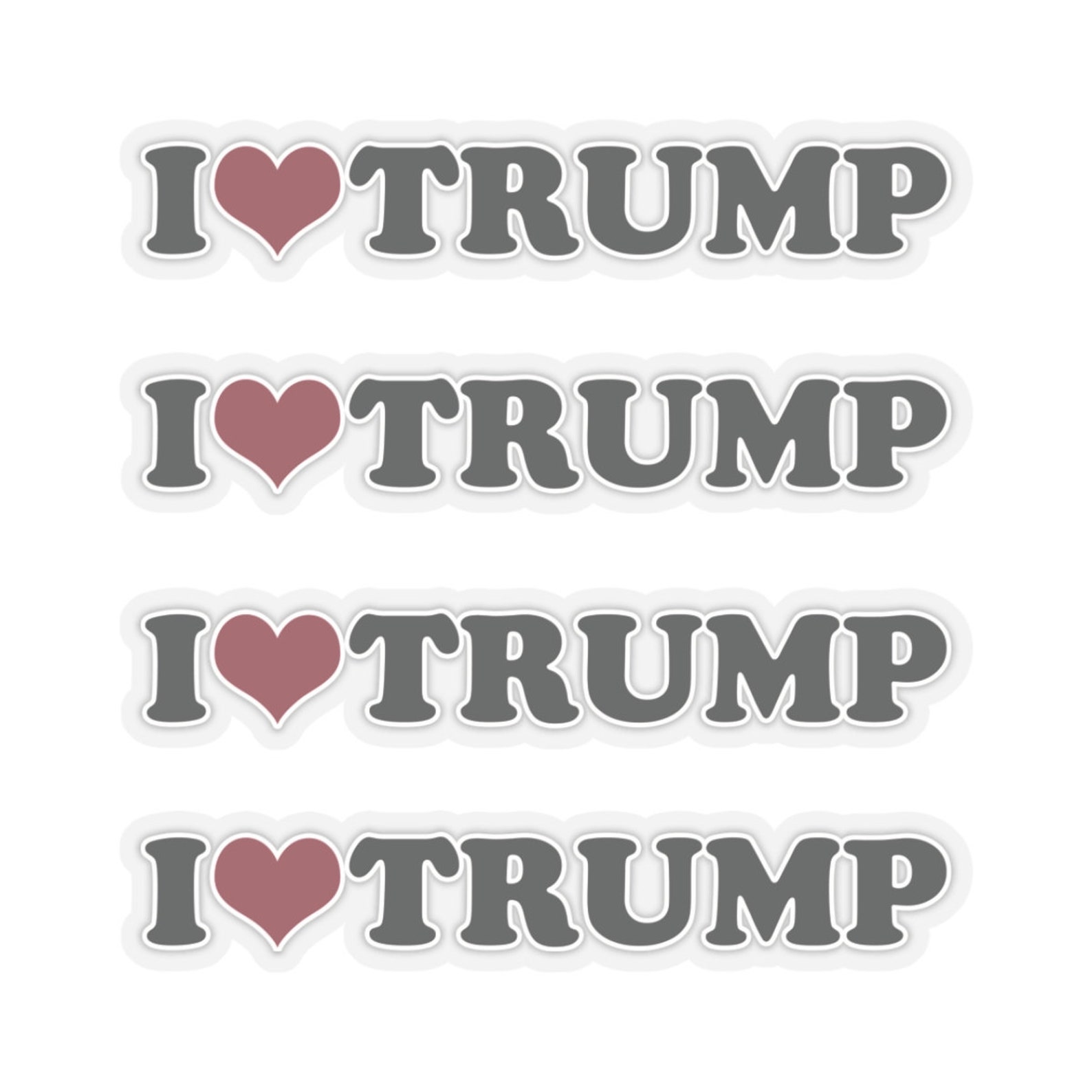 I Love Trump Kiss-cut Stickers 4, Donald Trump for President 2024, Make ...