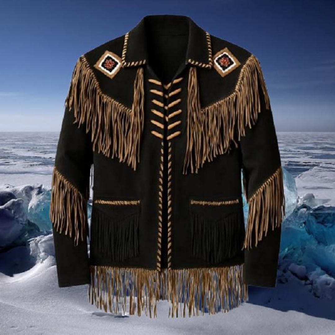 Handmade Leather Cowboy Jacket With Fringe: Western Style - Etsy
