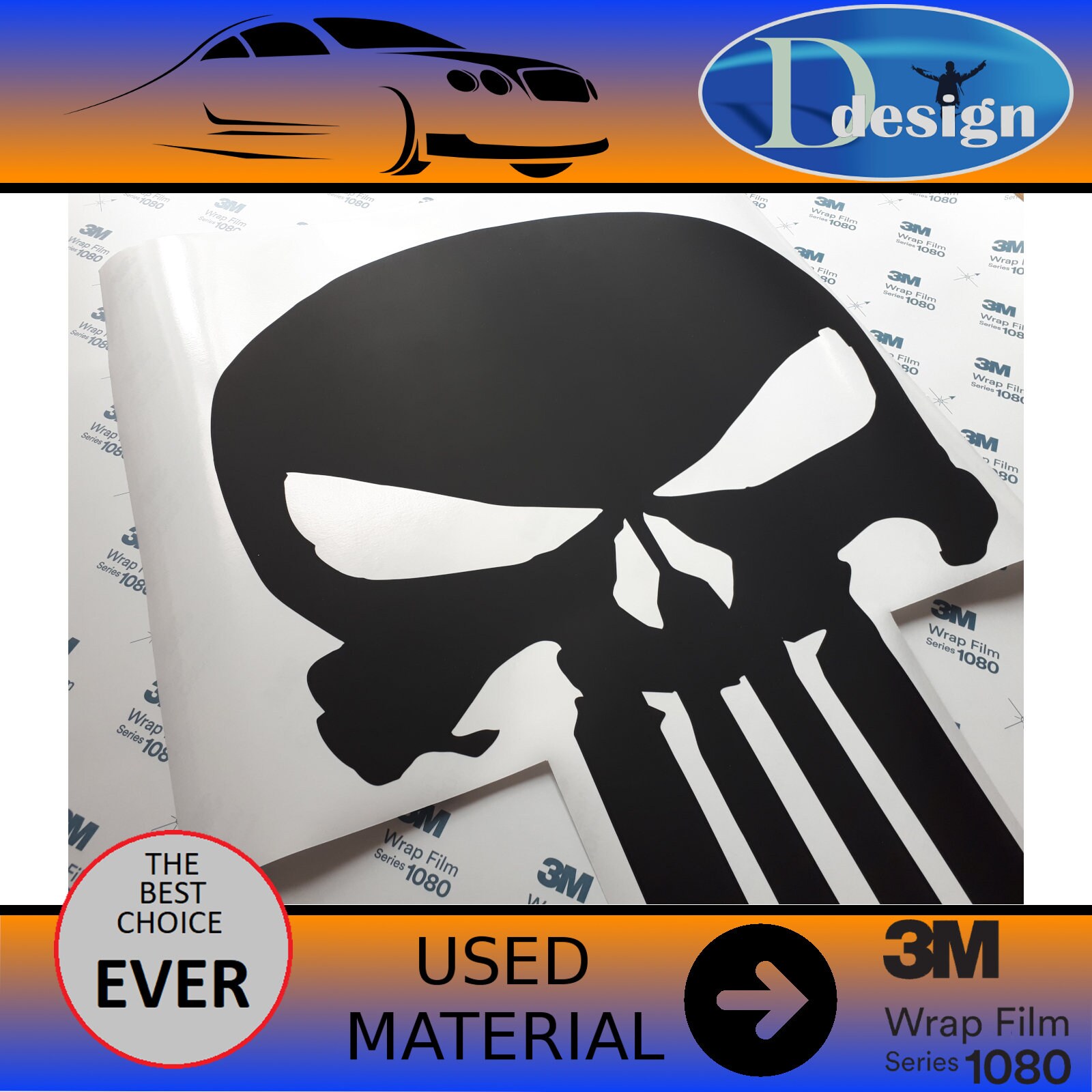 Punisher High Quality Wrap Film Sticker - Etsy