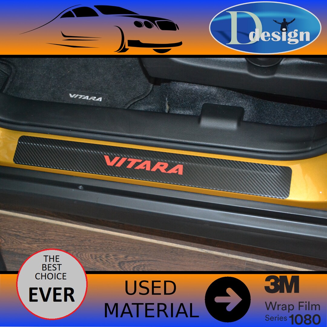 Suzuki Vitara High Quality Carbon Fiber Door Sill Protector Guard Vinyl ...