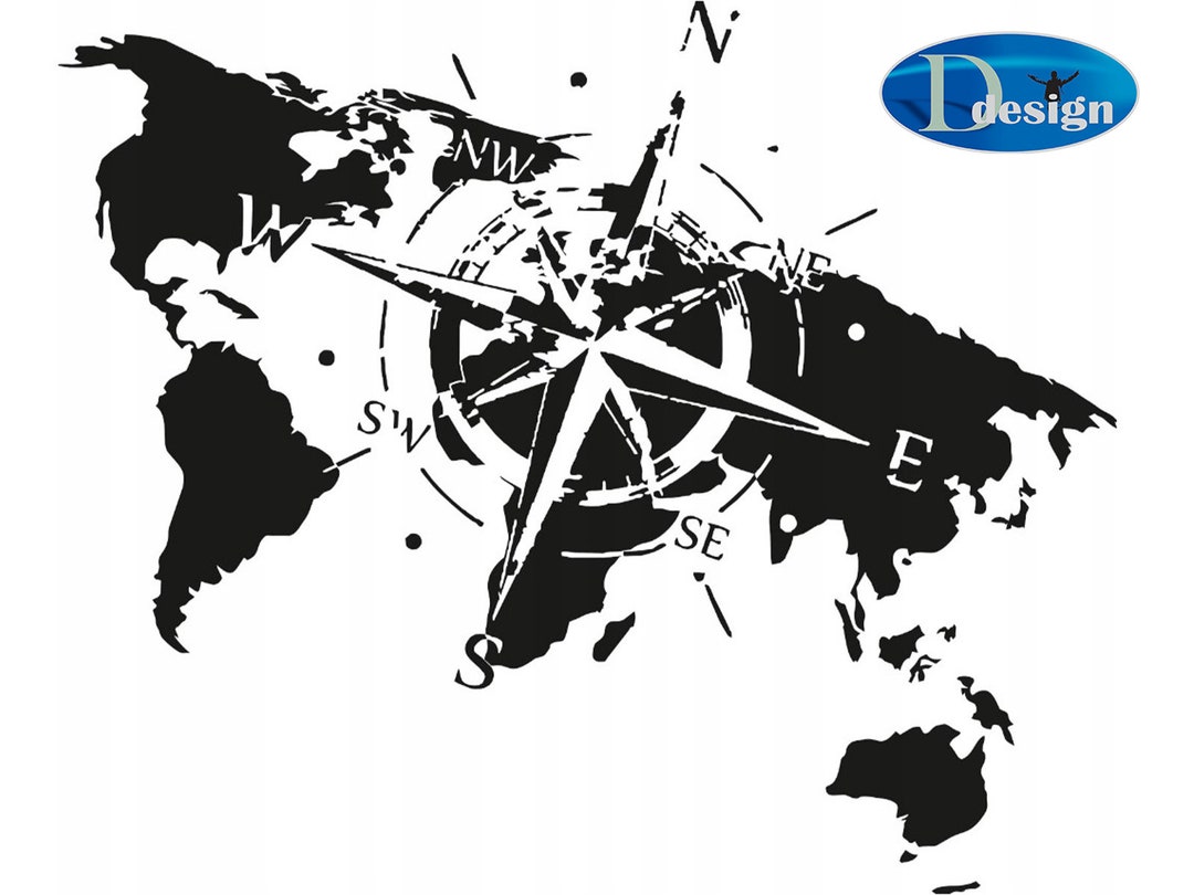 WIND ROSE World Map Exclusive Sticker - Etsy