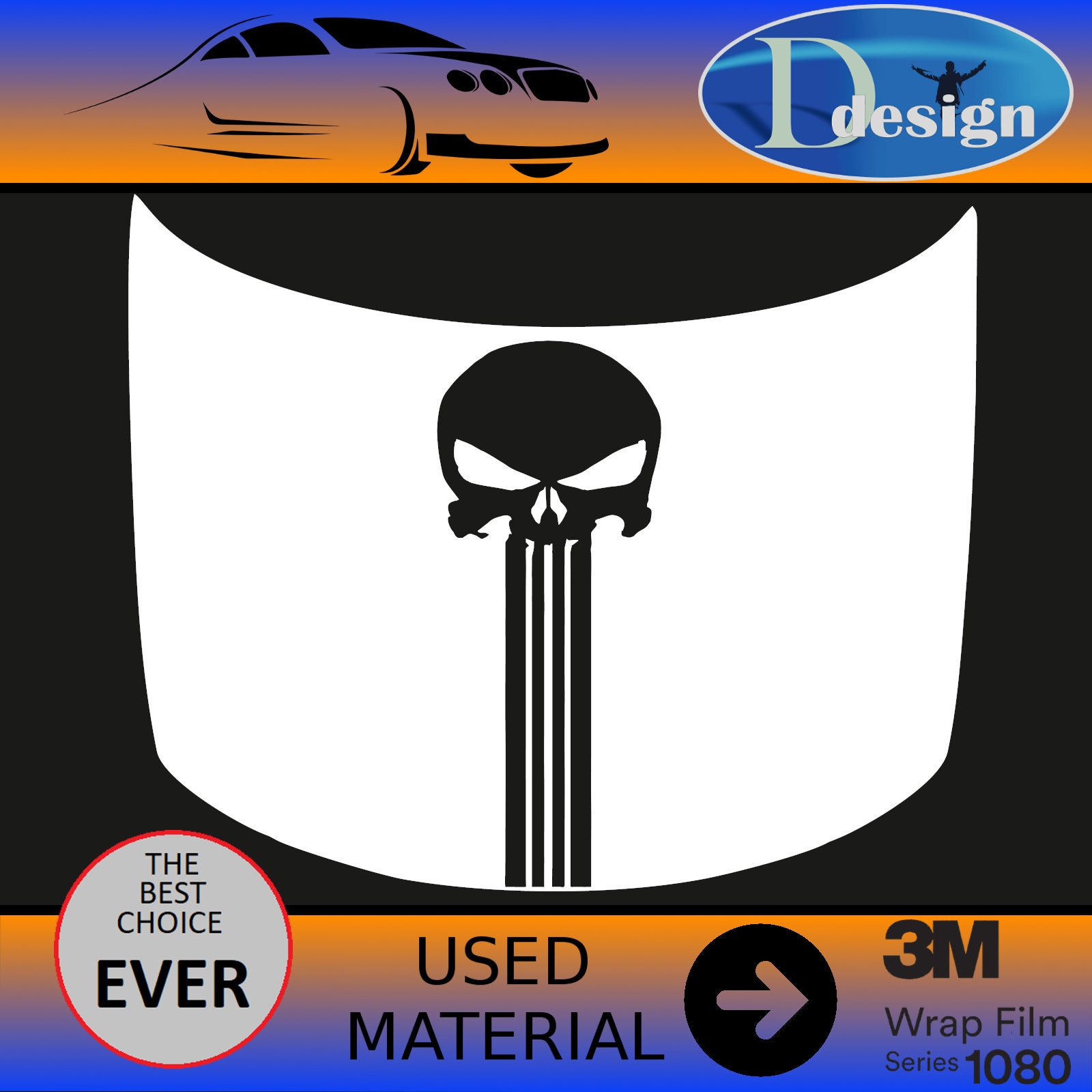 Punisher High Quality Wrap Film Sticker - Etsy