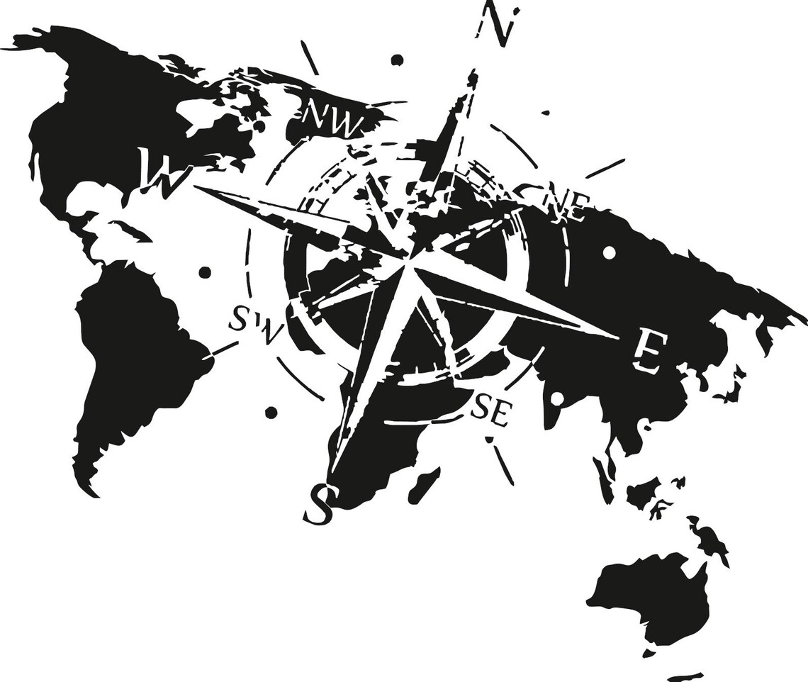 WIND ROSE World Map Exclusive Sticker - Etsy