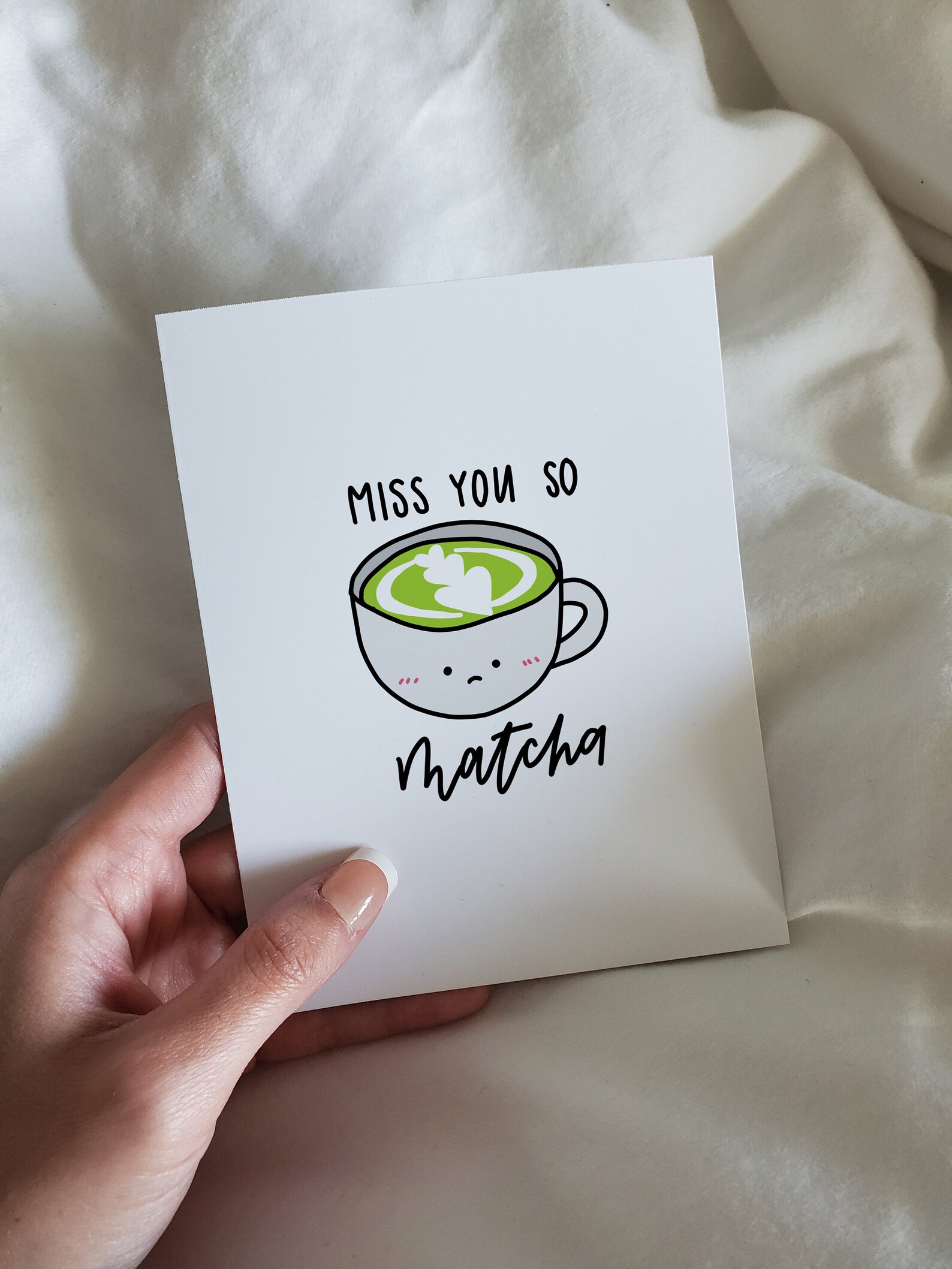 Miss You so MATCHA Card, Greeting Card, Punny, Matcha Lover, Just ...
