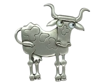 Jj Cow Brooch - Etsy