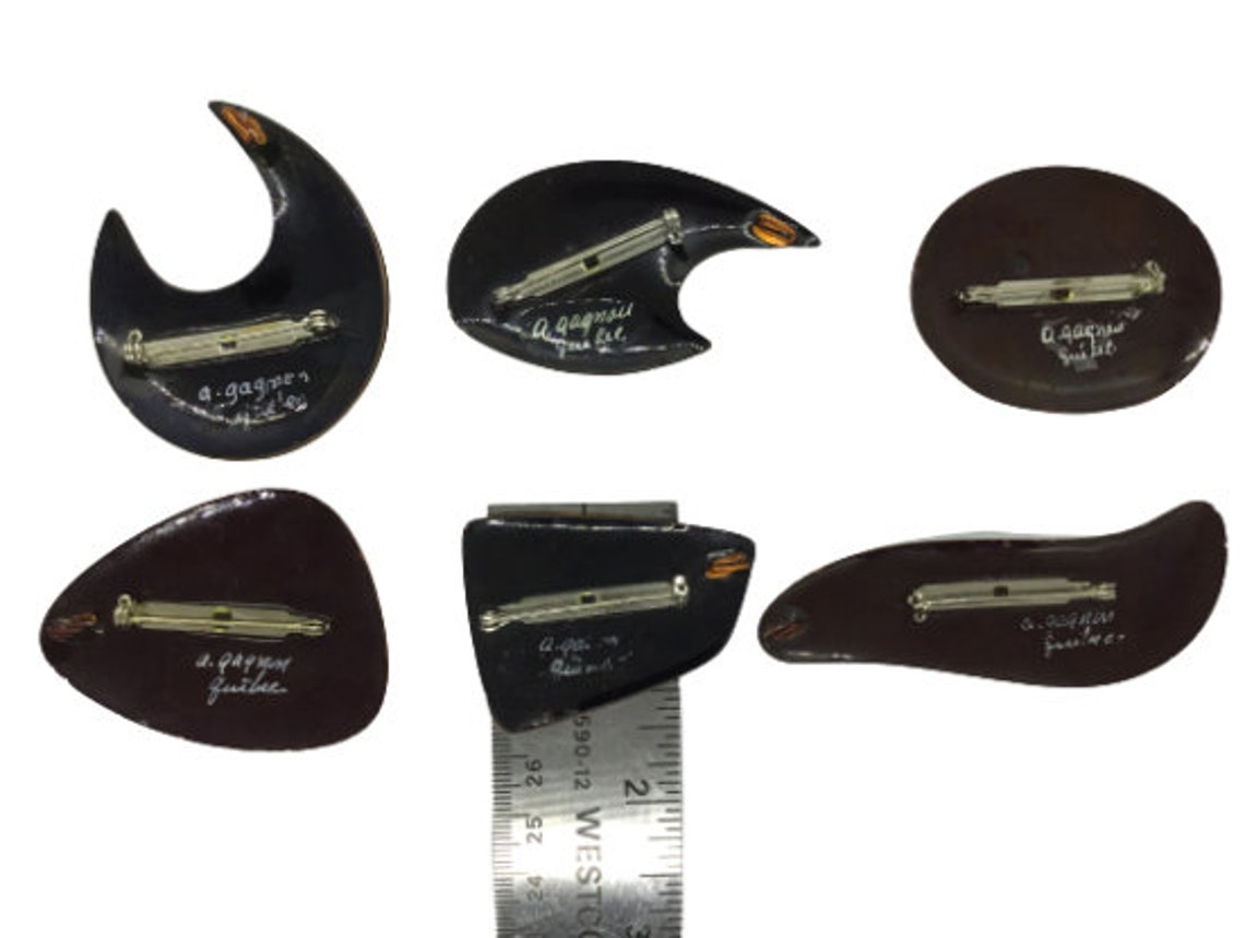 A. Gagnon Québec Brooches Pins Six Piece Collection Vintage Copper ...