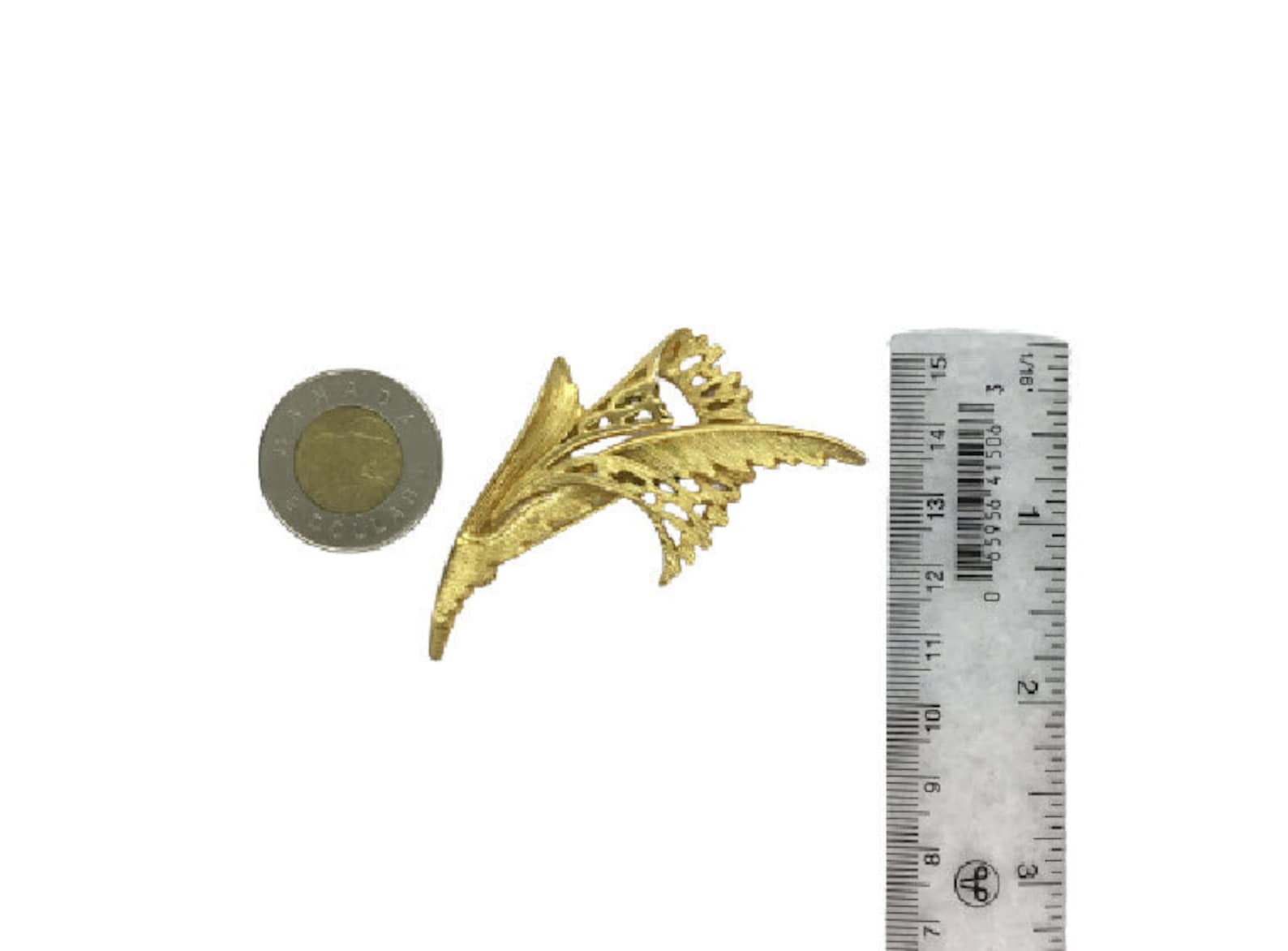 Vendome Brooch Gold Tone Feather Flower Pin Jewelry Rare - Etsy