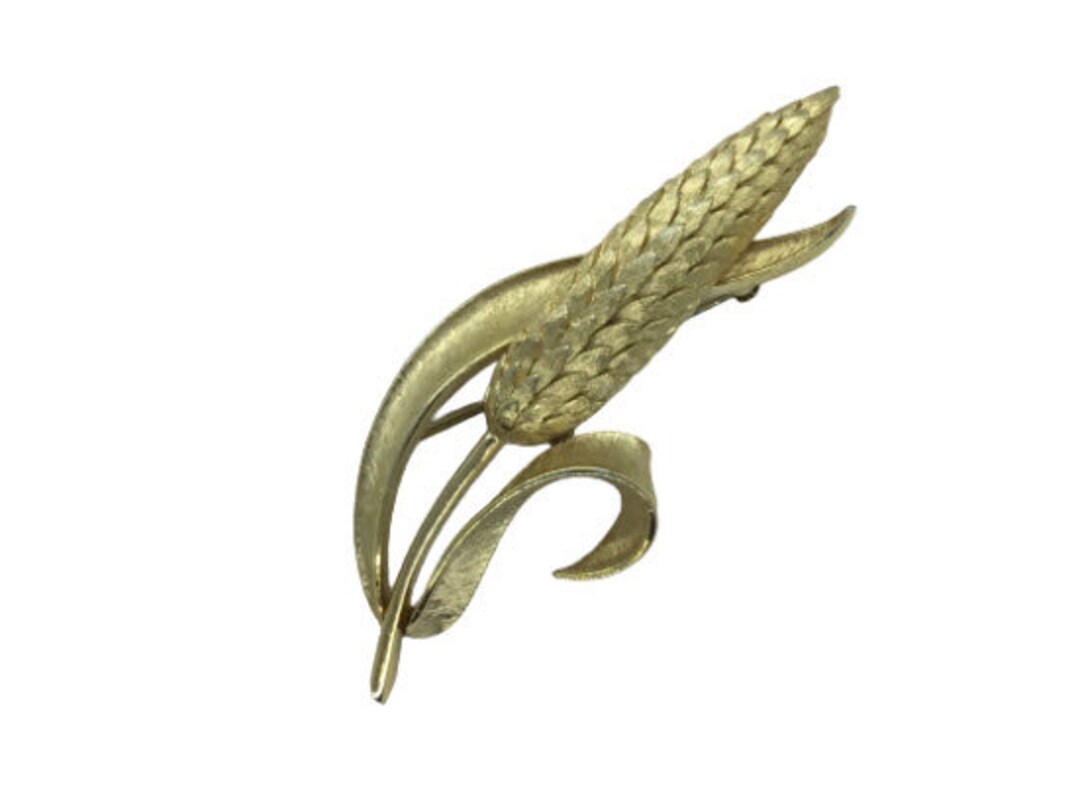 Trifari Wheat Stalk Gold-tone Brooch Pin Jewellery - Etsy