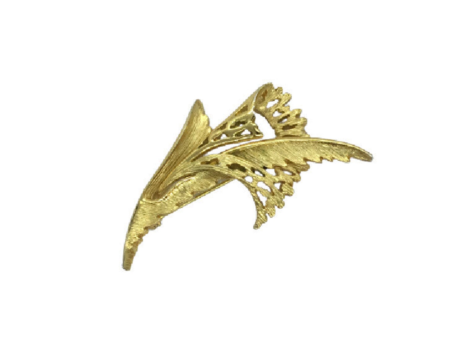 Vendome Brooch Gold Tone Feather Flower Pin Jewelry Rare - Etsy