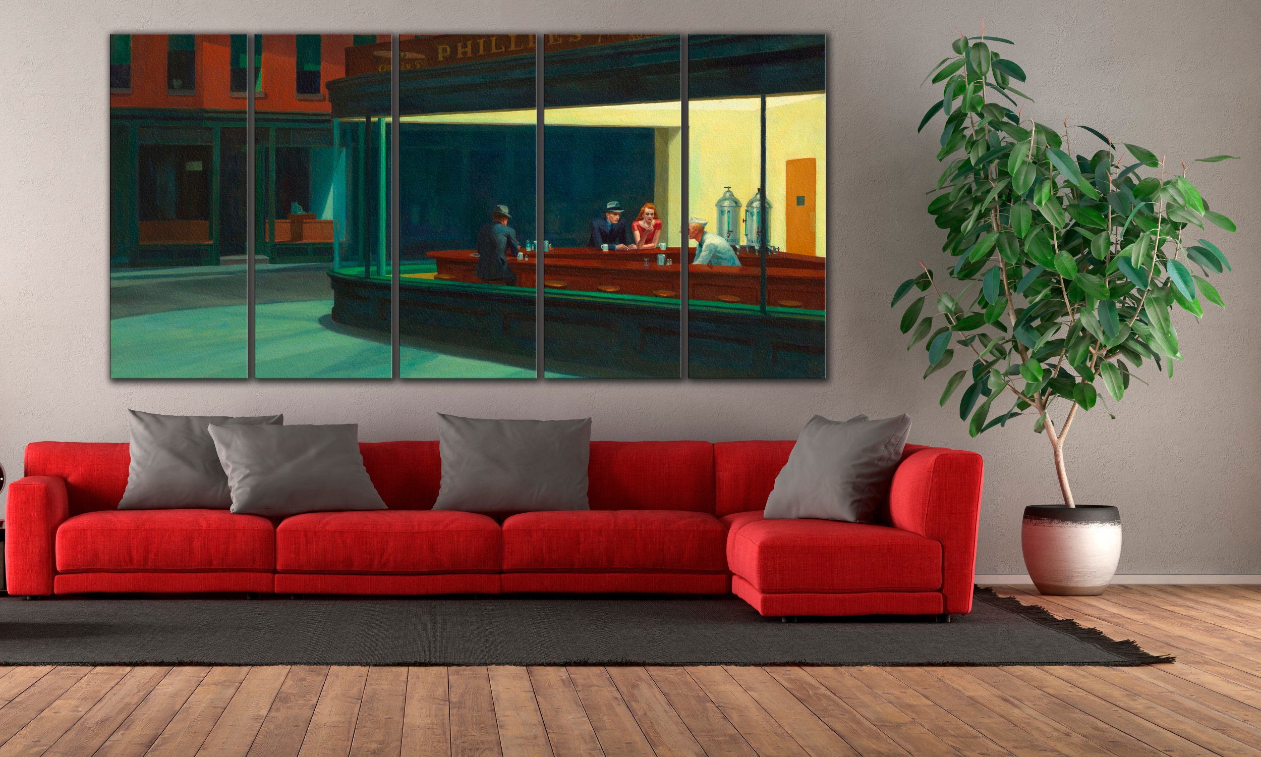 Edward Hopper Nighthawks Buffet Wall Art Edward Hopper Nighthawks Art ...