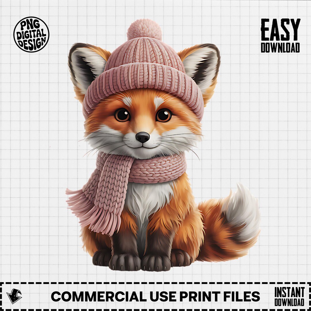 Winter Fox Clipart, Baby Animal PNG (digital Download) - Etsy