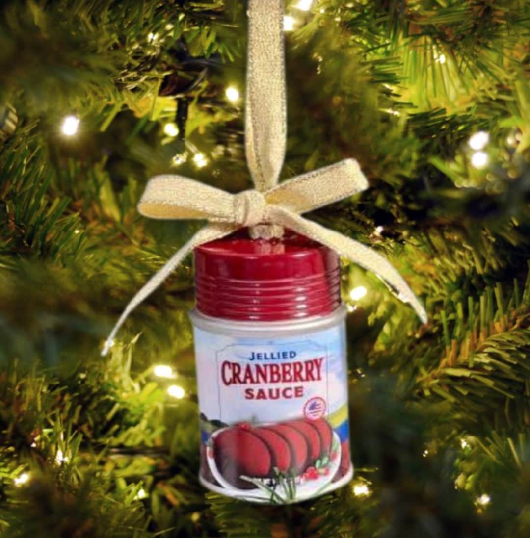 Cranberry Sauce Ornament, Cranberry Sauce Ornament W/gold Bow - Etsy