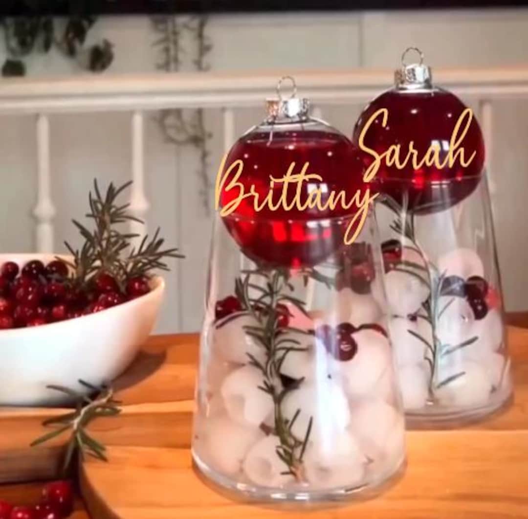 Christmas Wine Ball Ornaments Custom, Cocktail Ornaments, Wine ...