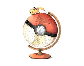 Pikachu World Map - Etsy