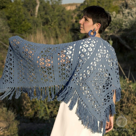 Spanish Lace Crochet Pattern Baby Crochet Lace And Ribbon Shawl Blue