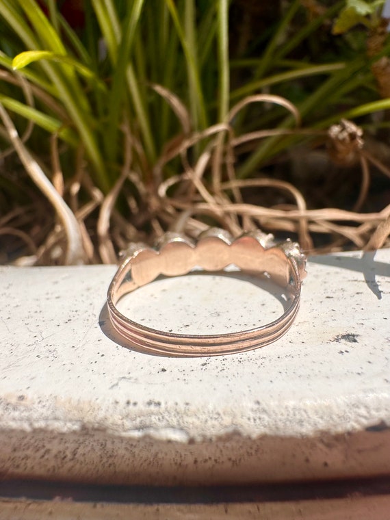 Antique Georgian Purple Paste 9k Gold Half Hoop Ring … - Gem