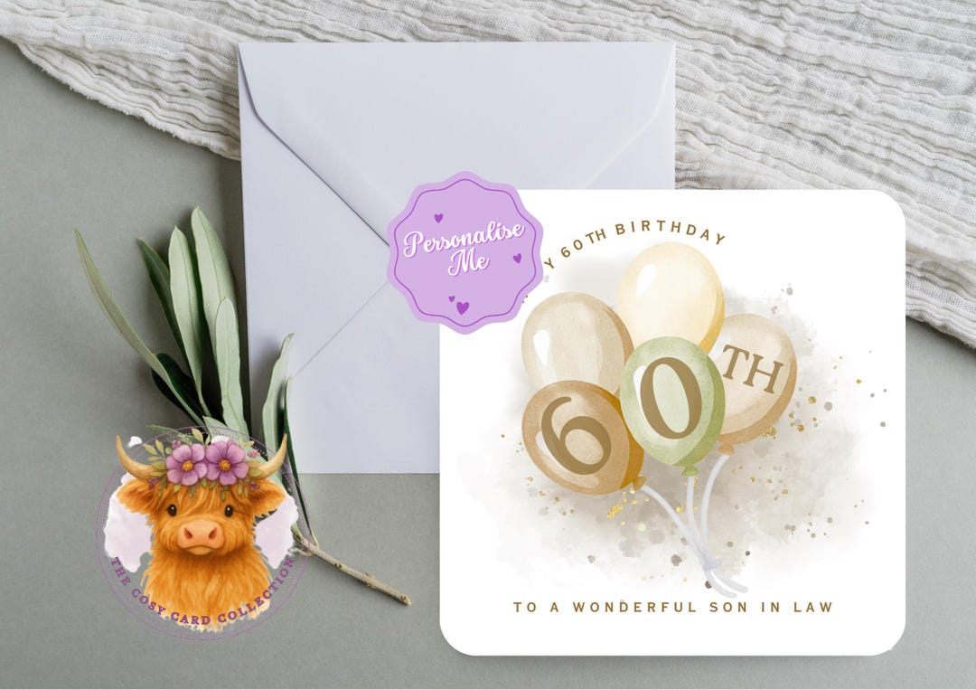 Personalised 60th Birthday Card | Custom Sixty Birthday Card - Etsy