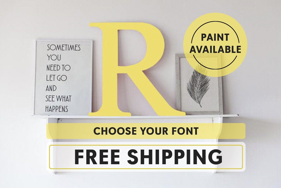 Wood Monogram Letter Custom Monogram Sign Choose Your Font - Etsy