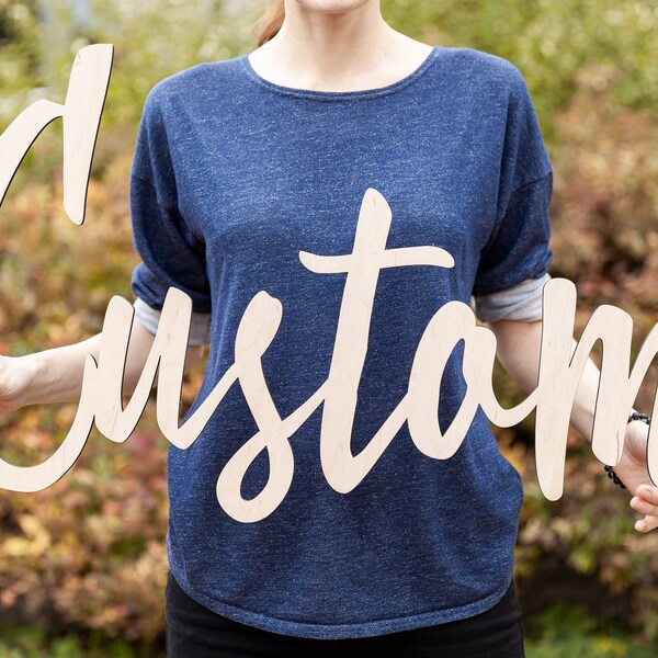 Cursive Wood Letter - Etsy