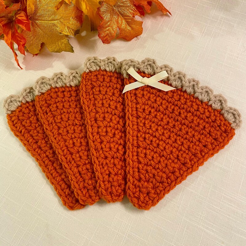 Crochet Pumpkin Coasters - Etsy