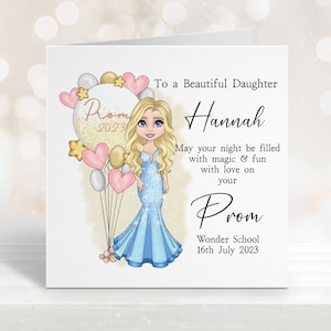 Personalised Prom Card | Leavers Ball Card | Prom 2025 for Daughter ...
