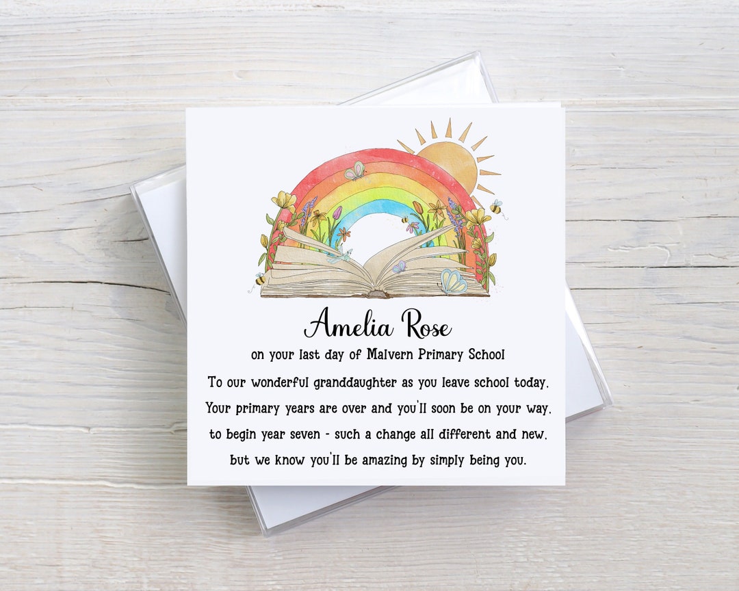 Year 6 Leavers Card Personalised Last Day of School End of Primary ...