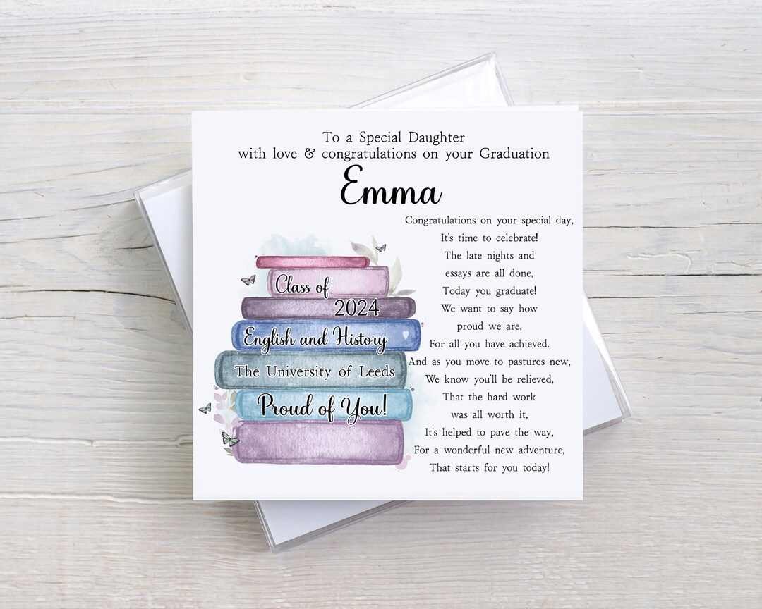 Graduation Card - Personalised Daughter Graduation Card - Class of 2024 ...