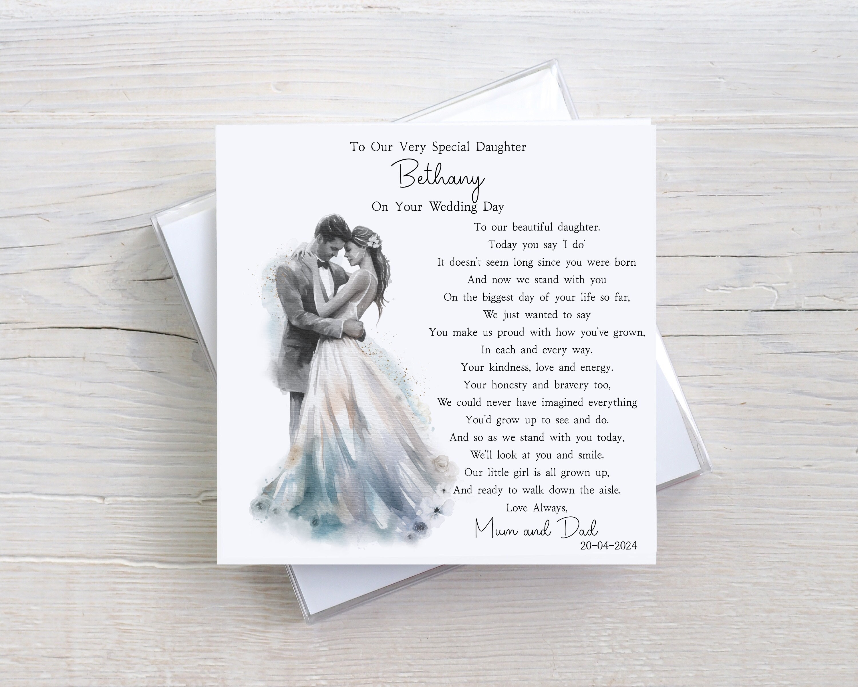 Personalised Daughter Wedding Card - to My/our Daughter on Your Wedding ...