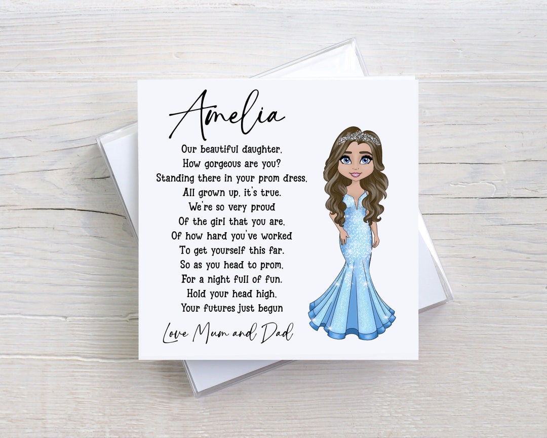 Personalised Prom Card | Leavers Ball Card | Prom 2025 for Daughter ...