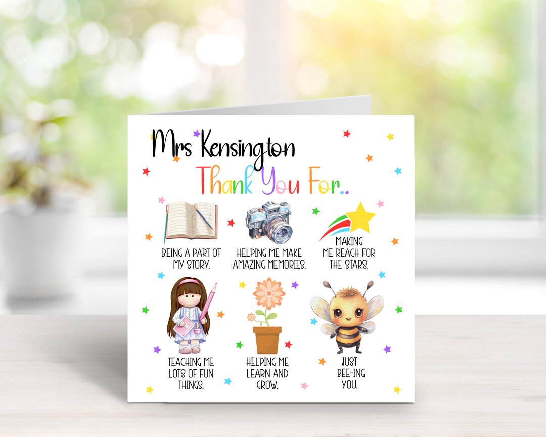 Teacher Thank You Card End of Term Card 2023 Teacher Thank You for ...