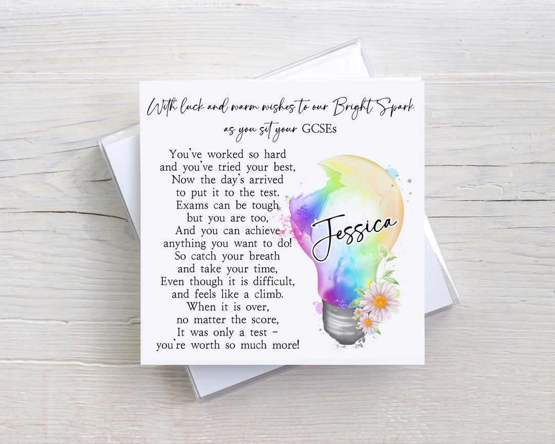 Good Luck Card | Good Luck Card for Gcses/ A Levels/ Higher/ Sats/ Uni ...