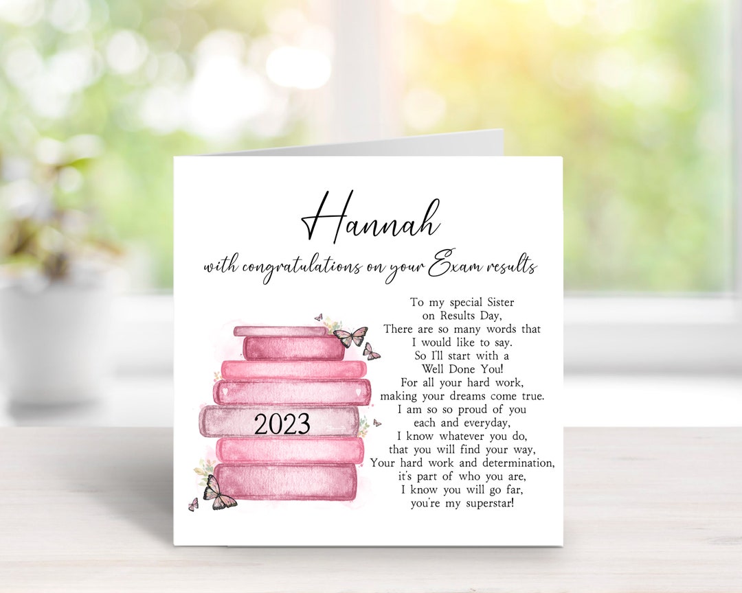 Personalised Exam Results Card | Personalised Congratulations Card | on ...