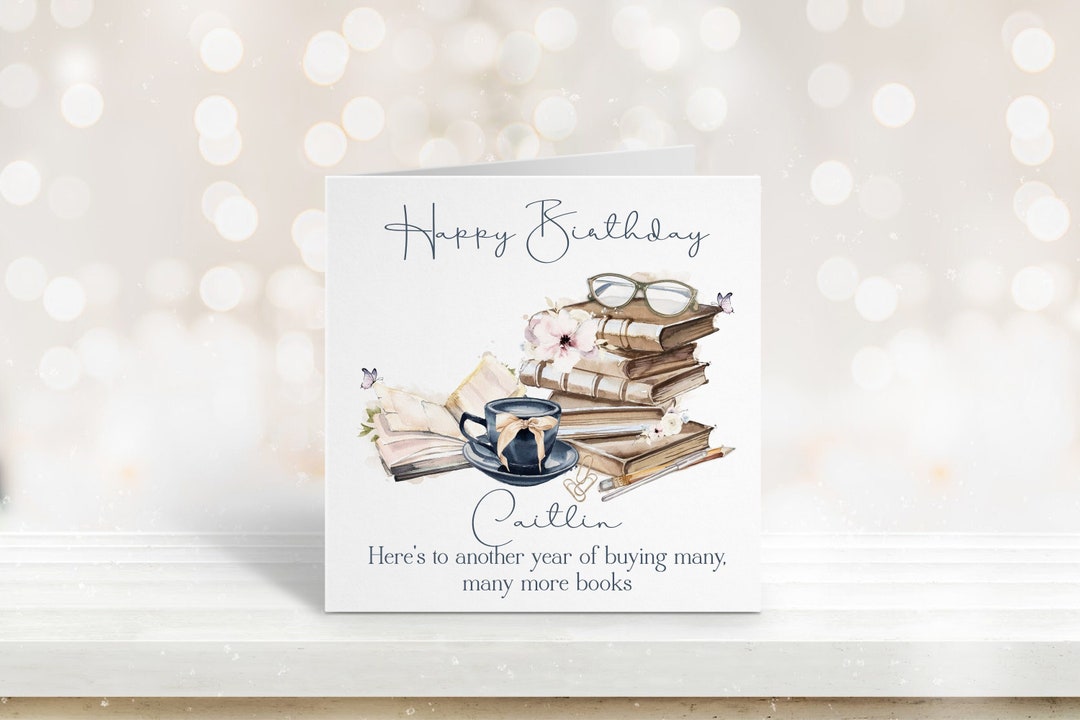 Birthday Book Card | Personalised Booklover Birthday Card | Birthday ...