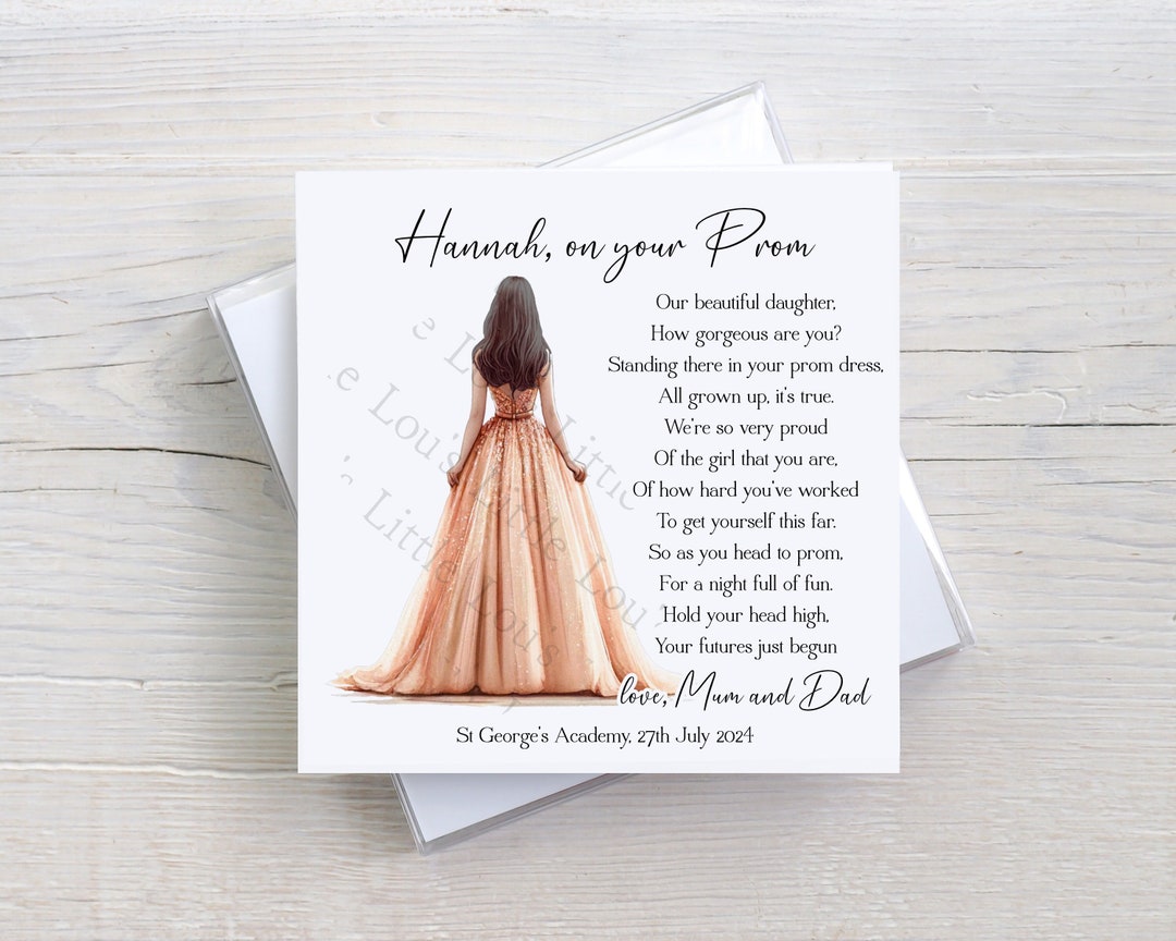 Personalised Prom Card | Leavers Ball Card | Prom 2025 for Daughter ...