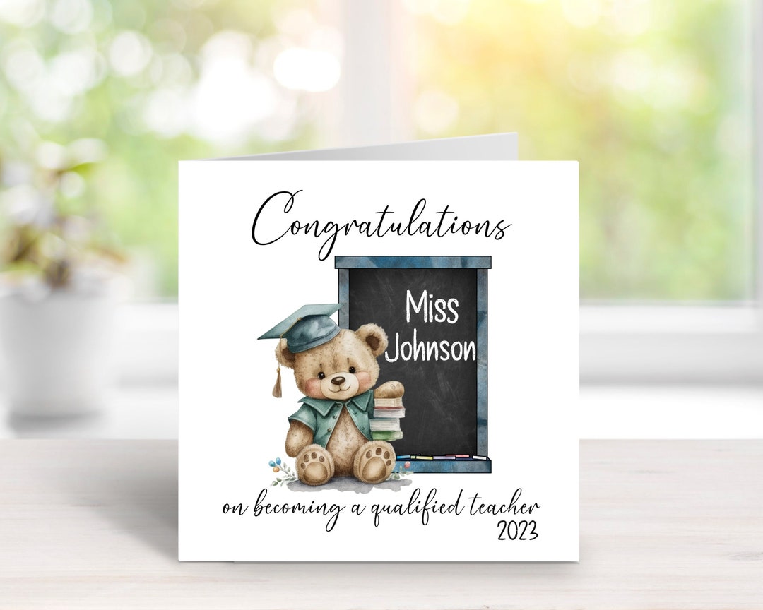 Teacher Graduation Card | Personalised Student Teacher Card | Teacher ...
