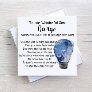 Good Luck in Exams Card | Personalised Good Luck Card for Gcses/ A ...