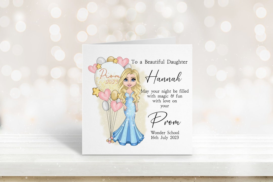Personalised Prom Card | Leavers Ball Card | Prom 2025 for Daughter ...