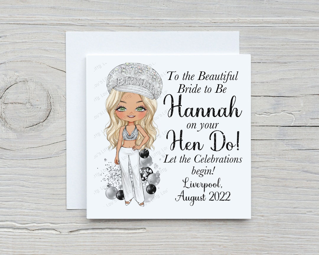 Personalised Hen Do Card| Hen Night/party Weekend Card for Bride to Be ...