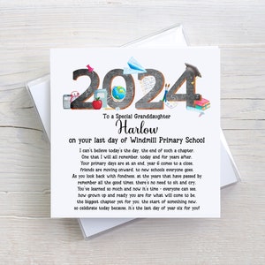 Year 6 Leavers Card | Personalised Last Day of School | End of Primary ...