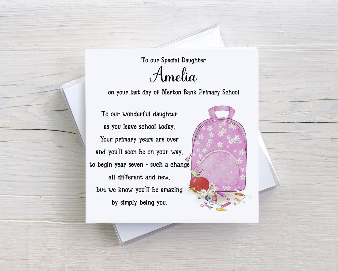 Year 6 Leavers Card | Personalised Last Day of School | End of Primary ...