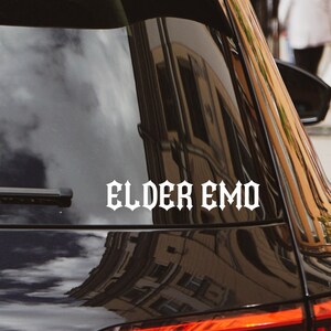 Elder Emo Vinyl Car Decal, Goth Car Decal, Spooky Car Accessories, Alt ...