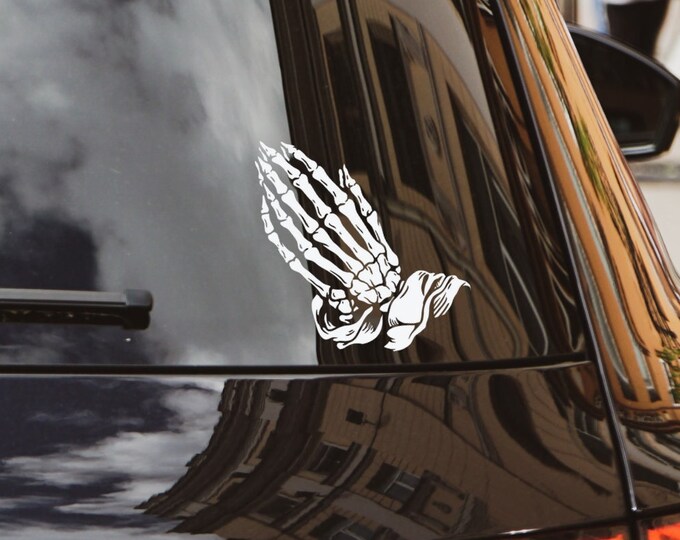 Praying Skeleton Hands Vinyl Decal, Feeling Bleghssed, Praying Hands ...