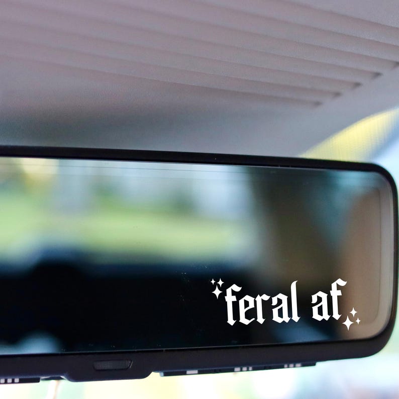 Feral AF Vinyl Decal | Gothic Car Sticker | Funny Aesthetic Laptop ...
